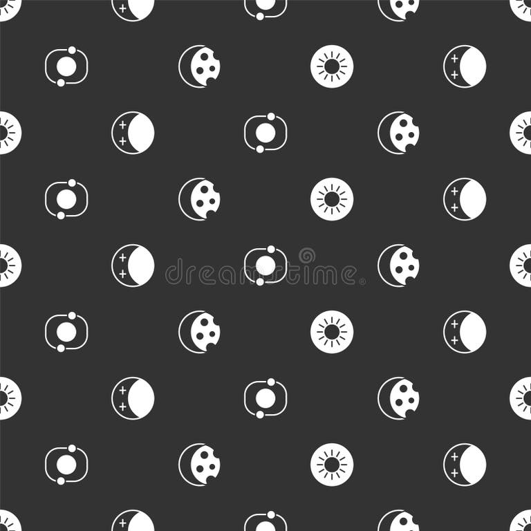 Set Sun, Eclipse of the Sun, Solar System and on Seamless Pattern. Vector Stock Vector ...
