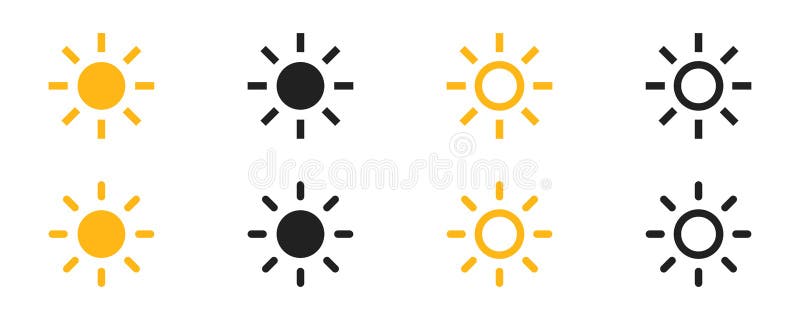 Set of Sun Icon. Vector Illustration. Best Simple Sun Icon Stock ...