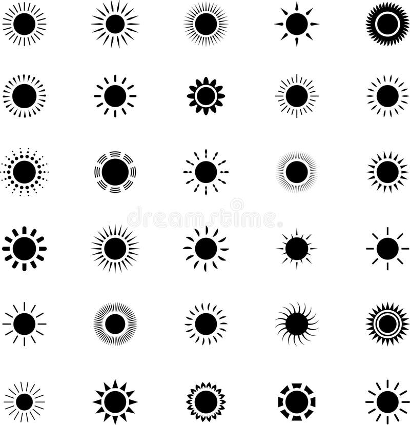 Set of sun icons vector stock vector. Illustration of isolated - 317579957