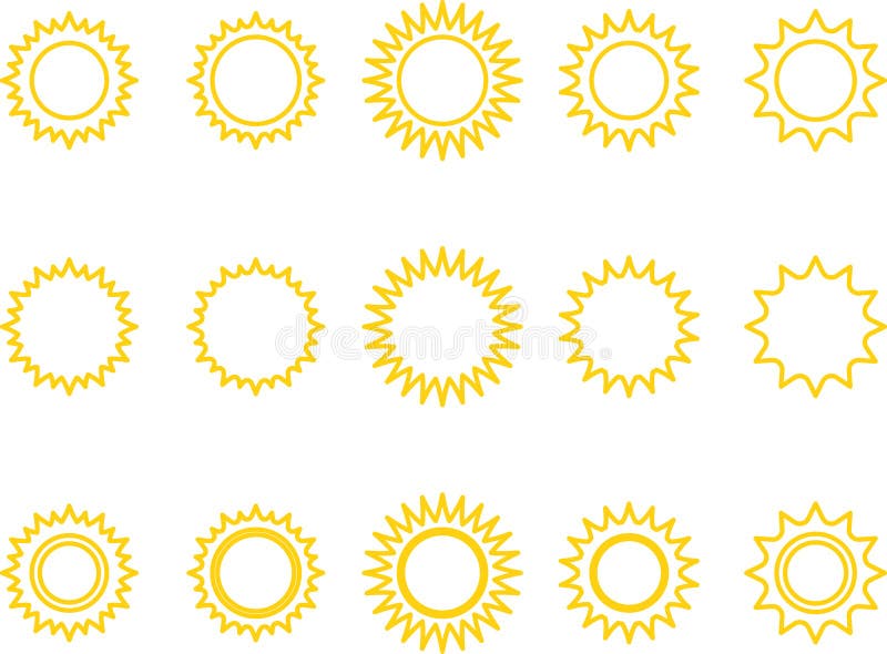 Set of sun icons vector stock vector. Illustration of sunrise - 317580108