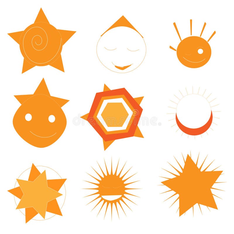 Sun design elements stock illustration. Illustration of clip - 30043028