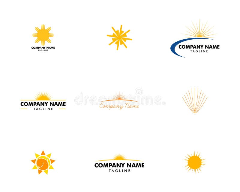 Set of Sun Logo Design Template Vector Stock Vector - Illustration of ...