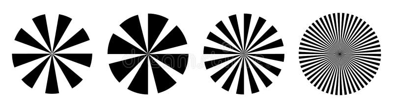 Set of Sun Rays. Abstract Sun Shapes Isolated on White Background Stock ...