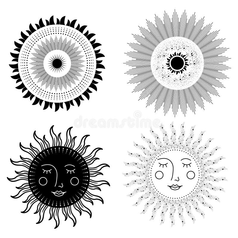 Set of sun stock vector. Illustration of lunar, sunlight - 226396930
