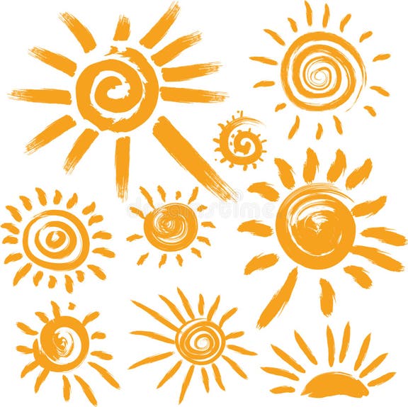 Handwritten Sun Symbols Stock Illustrations – 254 Handwritten Sun ...