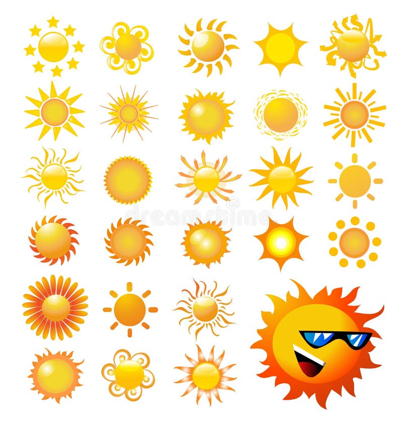Set of sun vector stock vector. Illustration of sunbeam - 10144577