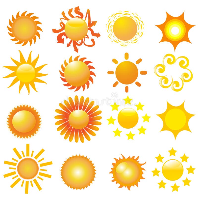 Set of sun vector stock vector. Illustration of shape - 8351517