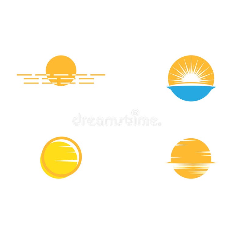 Set Sun Vector Illustration Icon Stock Vector - Illustration of ...