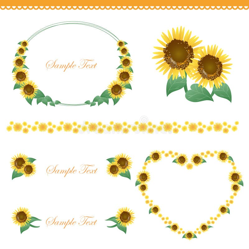 Sunflower Heart Frame Stock Illustrations – 195 Sunflower Heart Frame ...