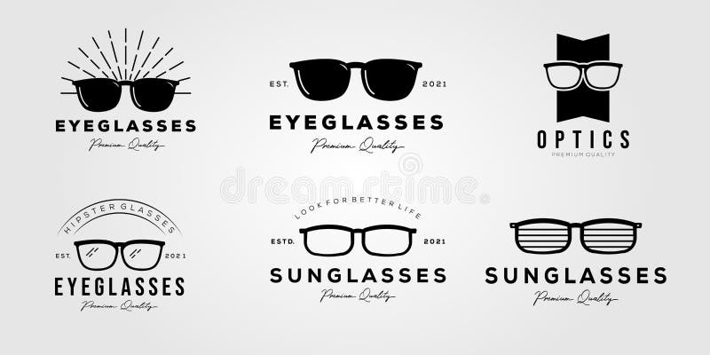 Set of Sunglasses or Eyeglasses or Spectacle Logo Vector Illustration ...