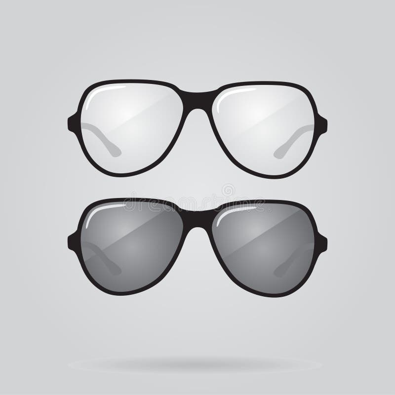 Set of Sunglasses and Eyeglasses. Vector Stock Vector - Illustration of ...