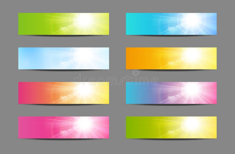 Set of sunny banners stock vector. Illustration of banner - 28985983