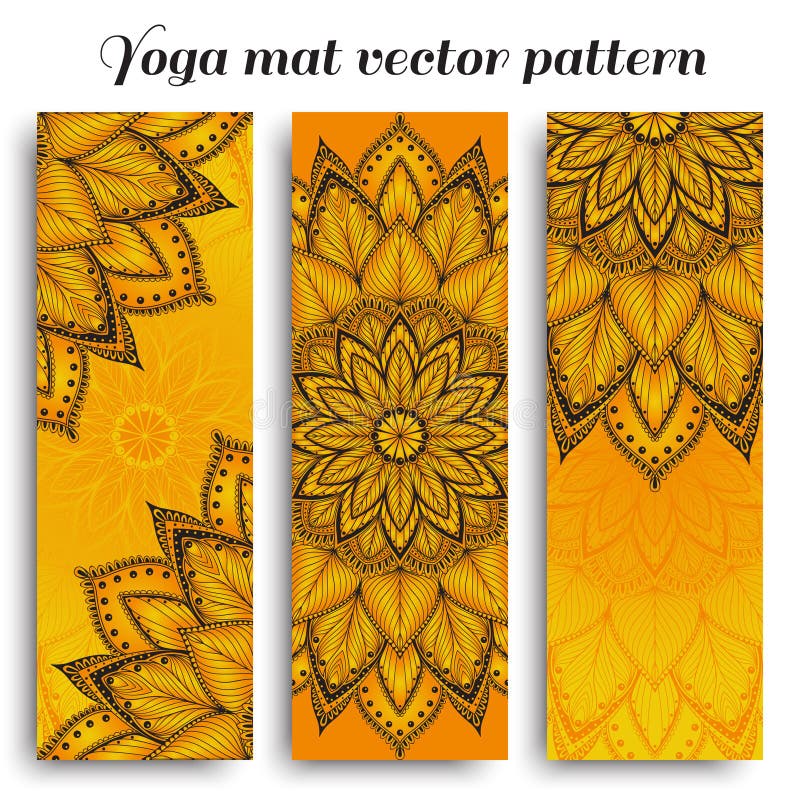 Set of Sunny Yoga Mat Vector Pattern Stock Vector - Illustration of ...
