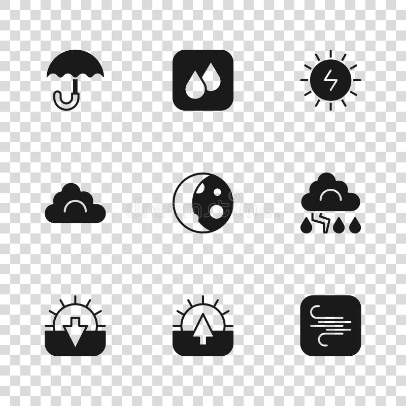 Set Sunrise, Cloud and Lightning, Wind, Moon Phases, Solar Energy Panel ...