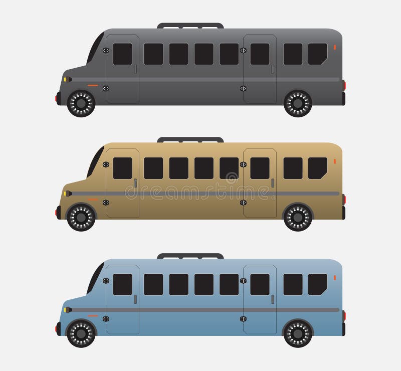 Set of Super Long Passenger Limousine Van Stock Illustration ...