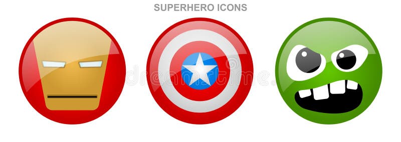 Set of superhero icons stock illustration. Illustration of circle ...