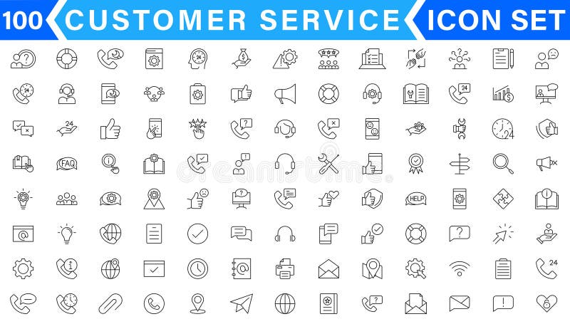 Set of Support Icons, Help, Communication, Info, Customer Service Stock ...