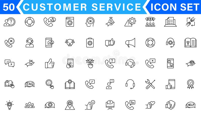 Set of Support Icons, Help, Communication, Info, Customer Service Stock ...