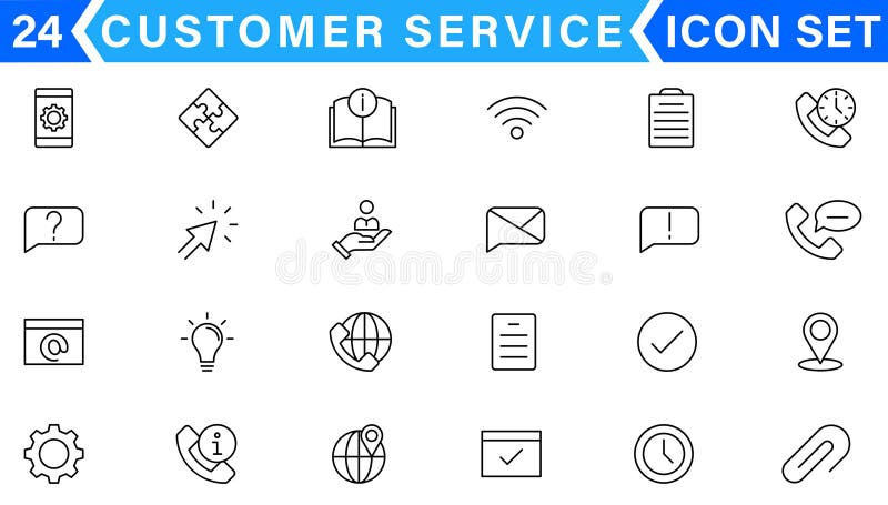 Set of Support Icons, Help, Communication, Info, Customer Service Stock ...