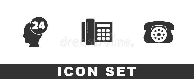 Set Support Operator in Touch, Telephone and Icon. Vector Stock Vector ...