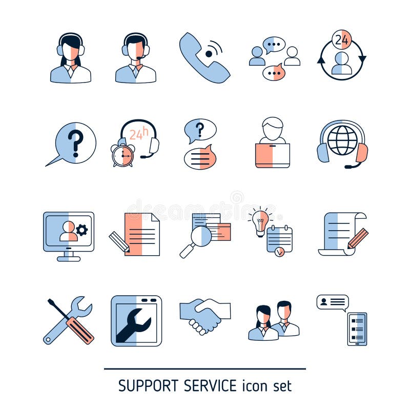 Support service icons stock vector. Illustration of contact - 158631719