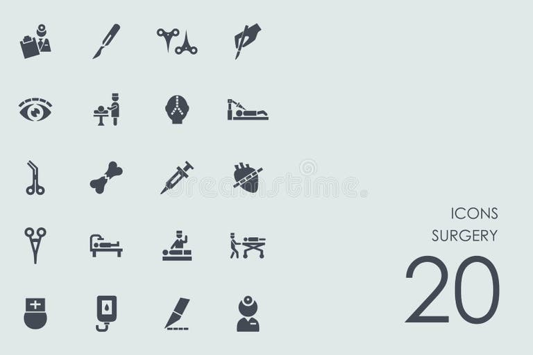 Set of surgery icons stock vector. Illustration of icon - 81774416