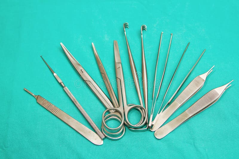 Set of surgical instrument stock image. Image of sharp - 28595975