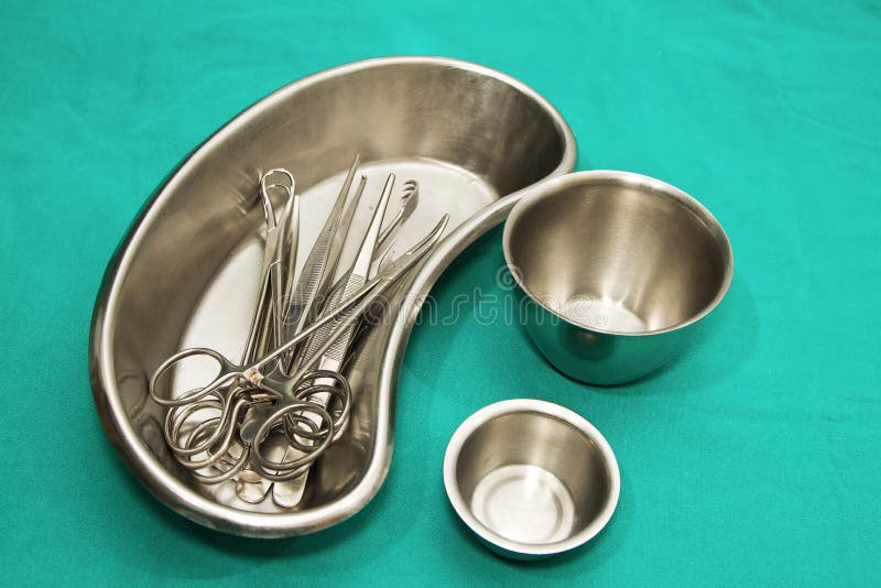 Set of Surgical Instrument on Sterile Tray Stock Photo - Image of care ...