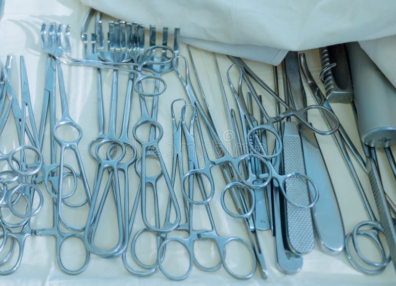 A Set of Surgical Instruments during Surgery. Stock Photo - Image of ...