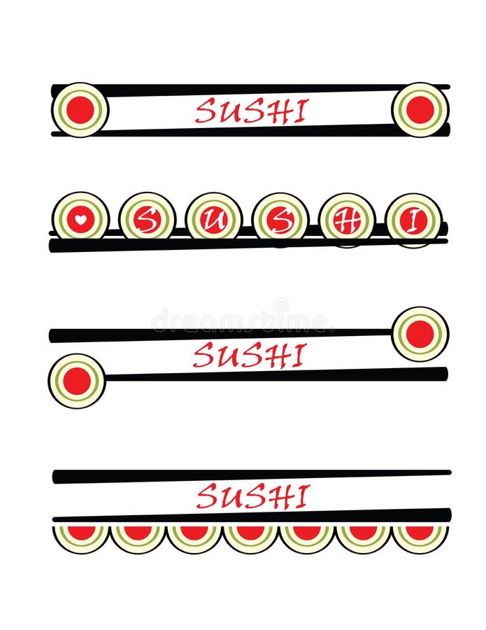 Set of sushi sign stock vector. Illustration of maki - 38063744