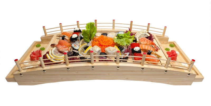 Set of Sushi on Wooden Stand Stock Image - Image of culture, food: 19527735