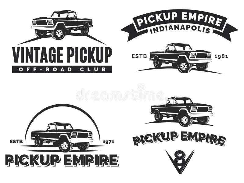 Set of Car Racing Black Monochrome Emblems, Labels, Logos and ...