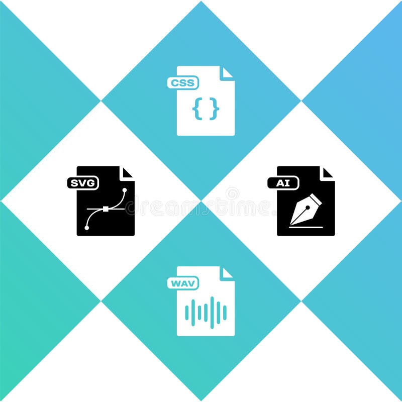 Set SVG File Document, WAV, CSS and AI Icon. Vector Stock Vector ... Set SVG File Document, WAV, CSS and AI Icon. Vector Stock Vector ...