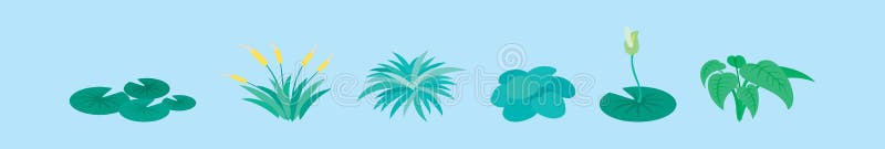 Set of Swamp Cartoon Icon Design Template with Various Models. Vector ...