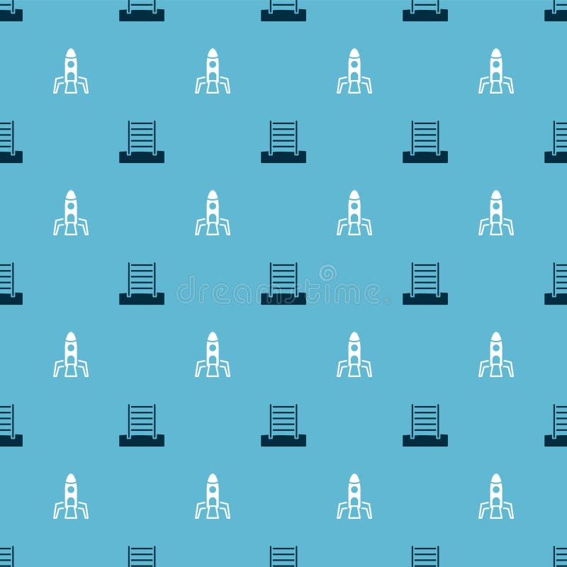 Set Swedish Wall and Rocket Ship on Seamless Pattern. Vector Stock ...