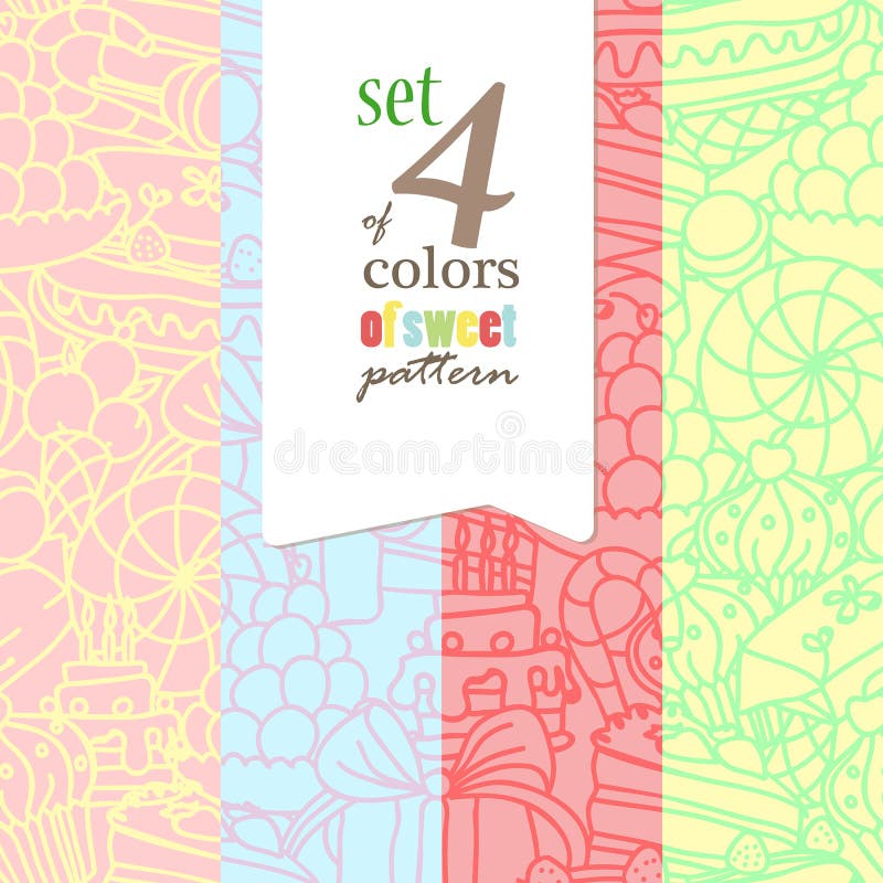 Set sweet pattern stock vector. Illustration of color - 87853301