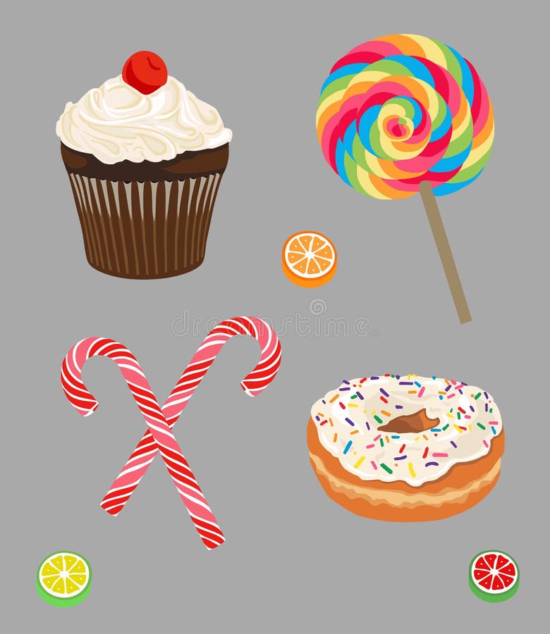 Set of sweets stock vector. Illustration of fruit, rainbow - 26561840