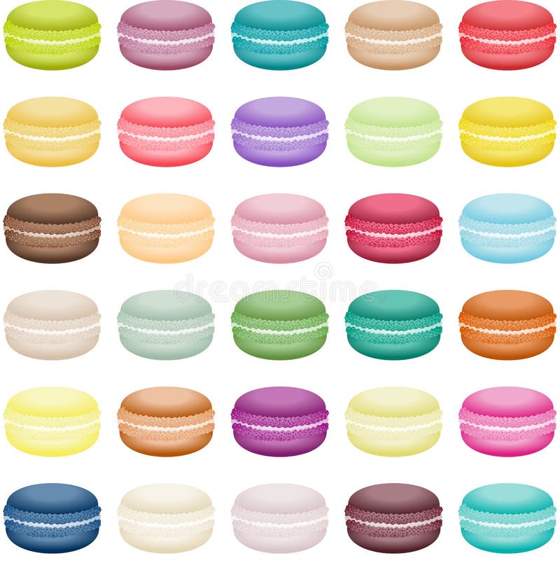 Set of Sweets Biscuits Macaron of Different Colors Stock Vector ...