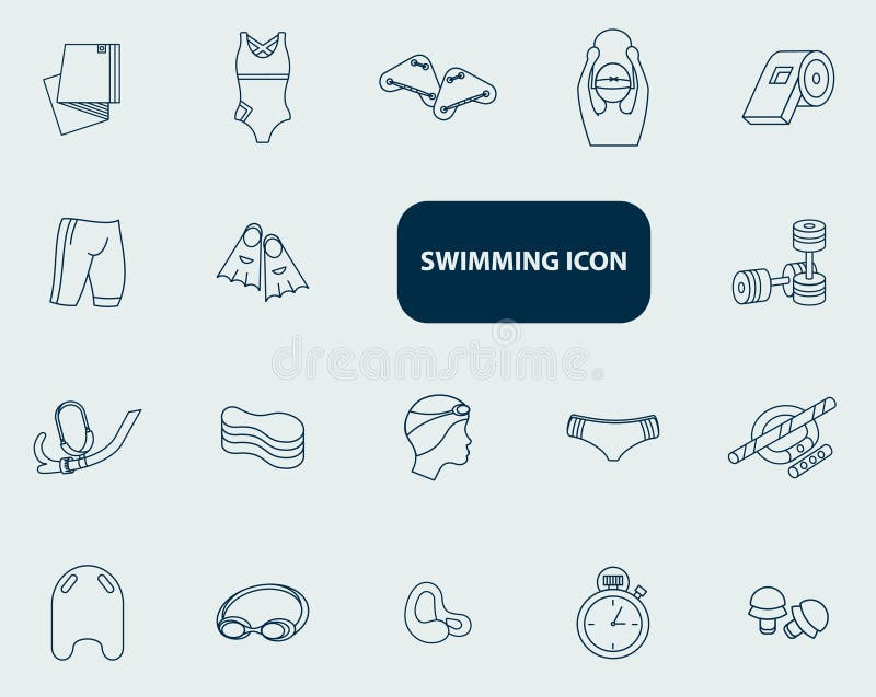 Set swimming icon stock vector. Illustration of daybreak - 76299835