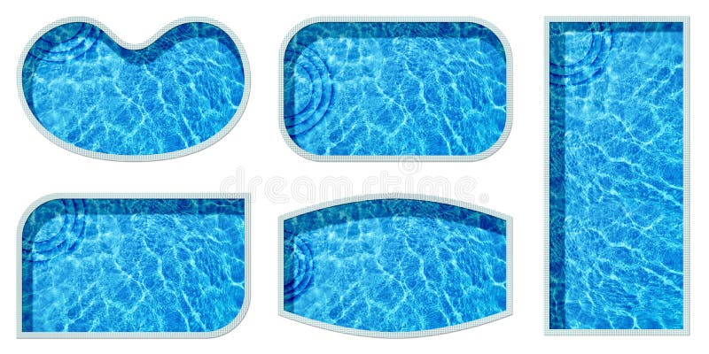 Set with Swimming Pools of Different Shapes on White Background, Top ...