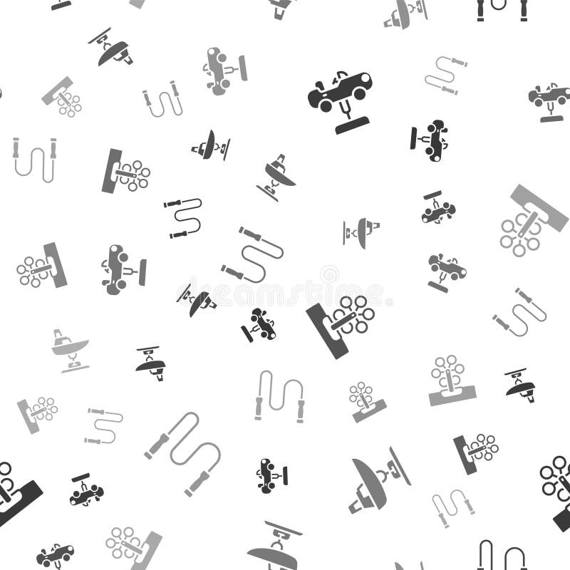 Set Swing Car, Boat, Ferris Wheel and Jump Rope on Seamless Pattern ...