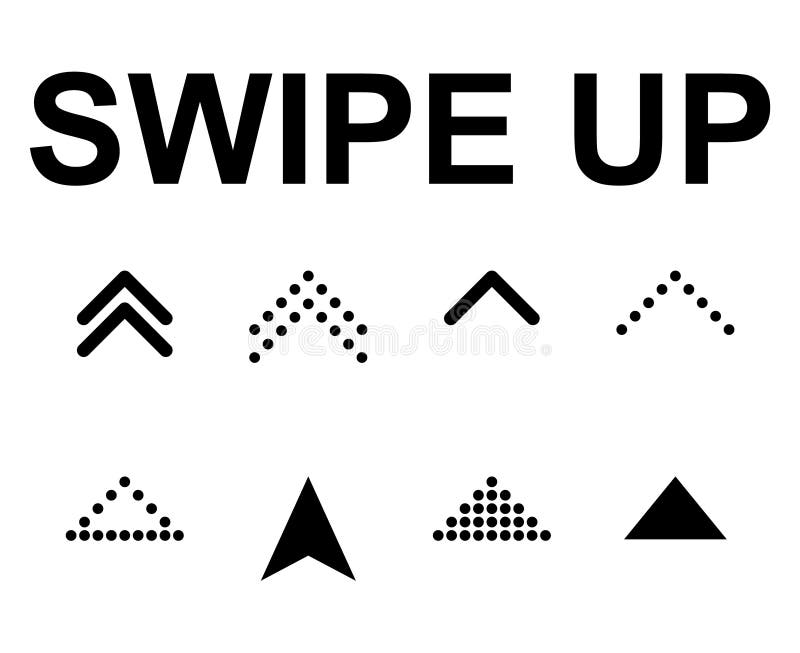 Set of Swipe Up Internet Button, Online Web Design Arrow Move Icon ...