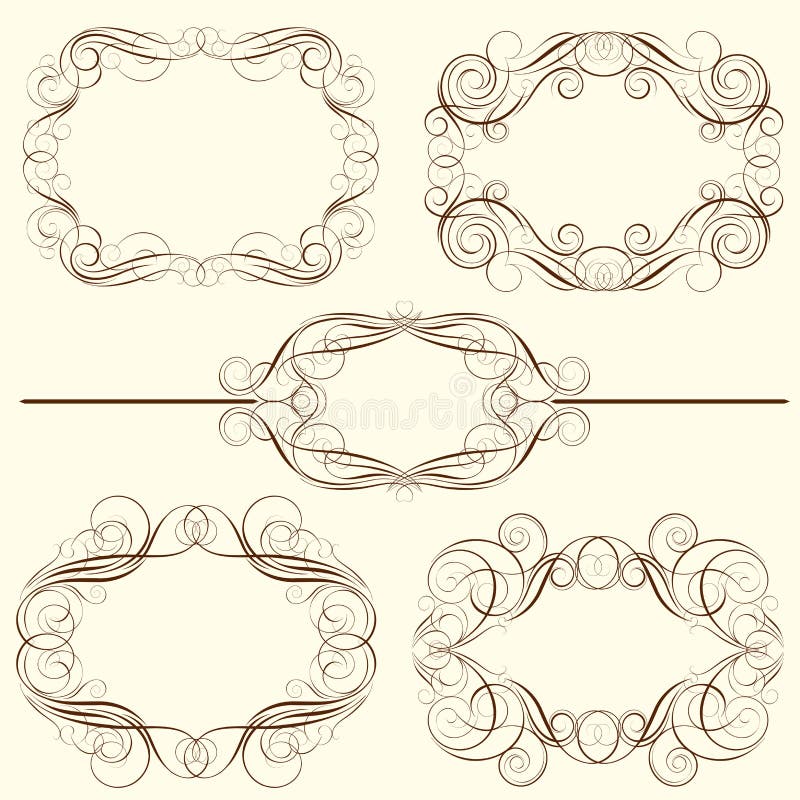 Set of swirl frame stock vector. Illustration of abstract - 54892129