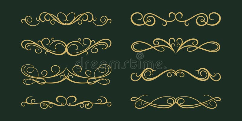 Set Swirls Decorative Design Elements. Victorian Style Stock Vector ...