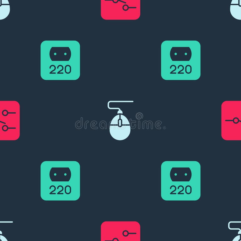 Set Switch in Electronic Circuit, Computer Mouse and Electrical Outlet ...