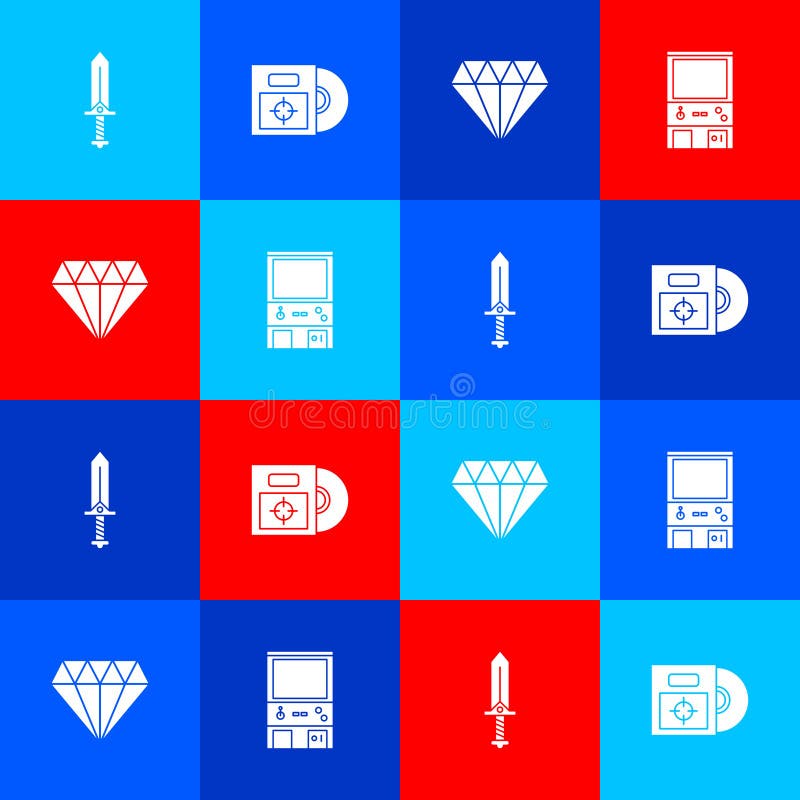 Set Sword for Game, CD DVD Disk in Box, Diamond and Retro Arcade ...