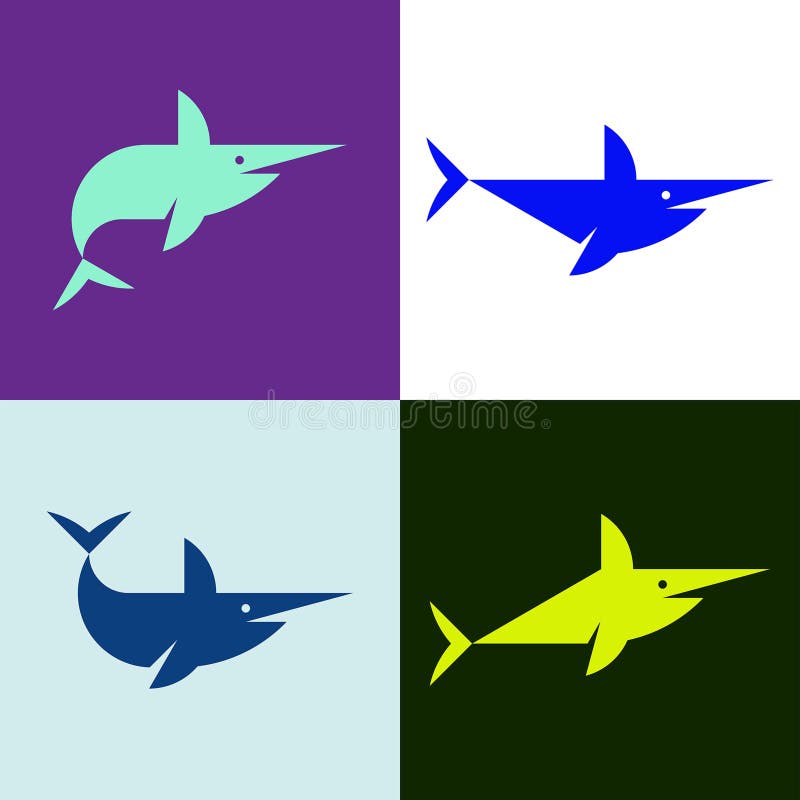 Set of Swordfish logo stock vector. Illustration of marlin - 335236881