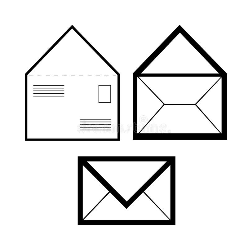 Set Symbol of Envelope Icon. Vector Illustration Stock Vector ...