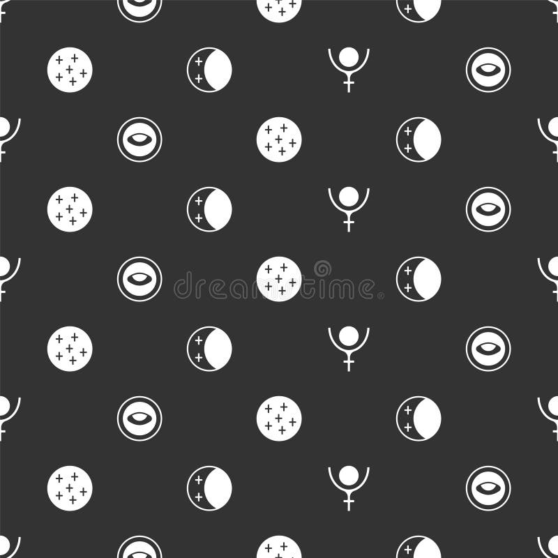 Set Symbol Pluto, Medallion with Eye, Full Moon and Eclipse of the Sun ...