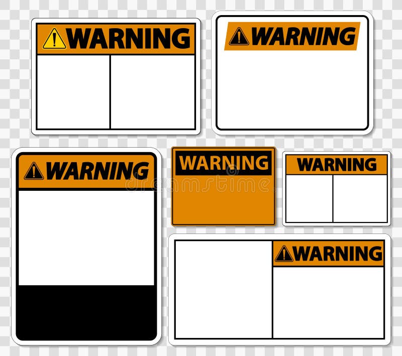 Symbol Set Symbol Warning Sign Label on Transparent Background Stock ...